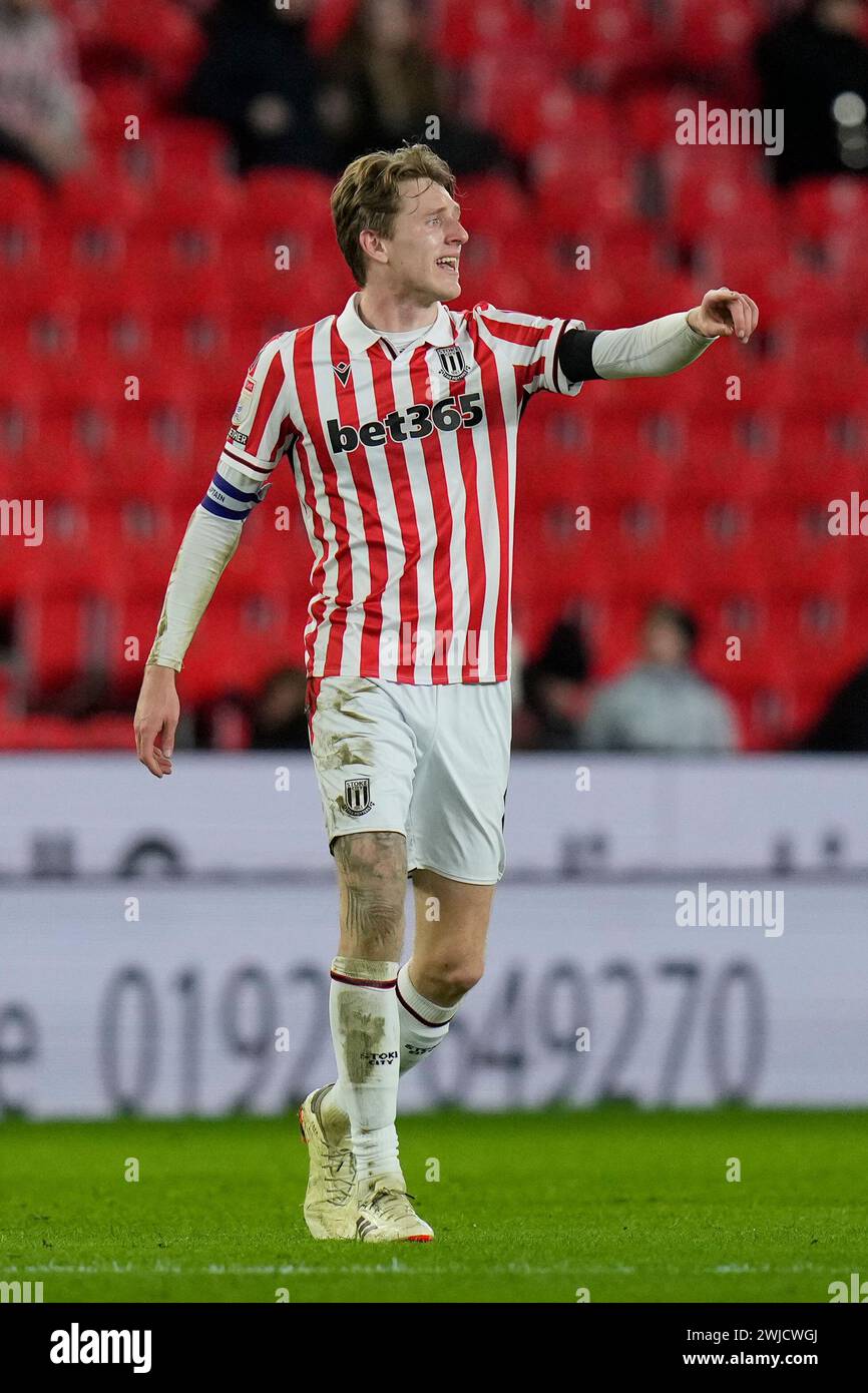 Wouter Burger of Stoke City shouts instructions during the Sky Bet ...