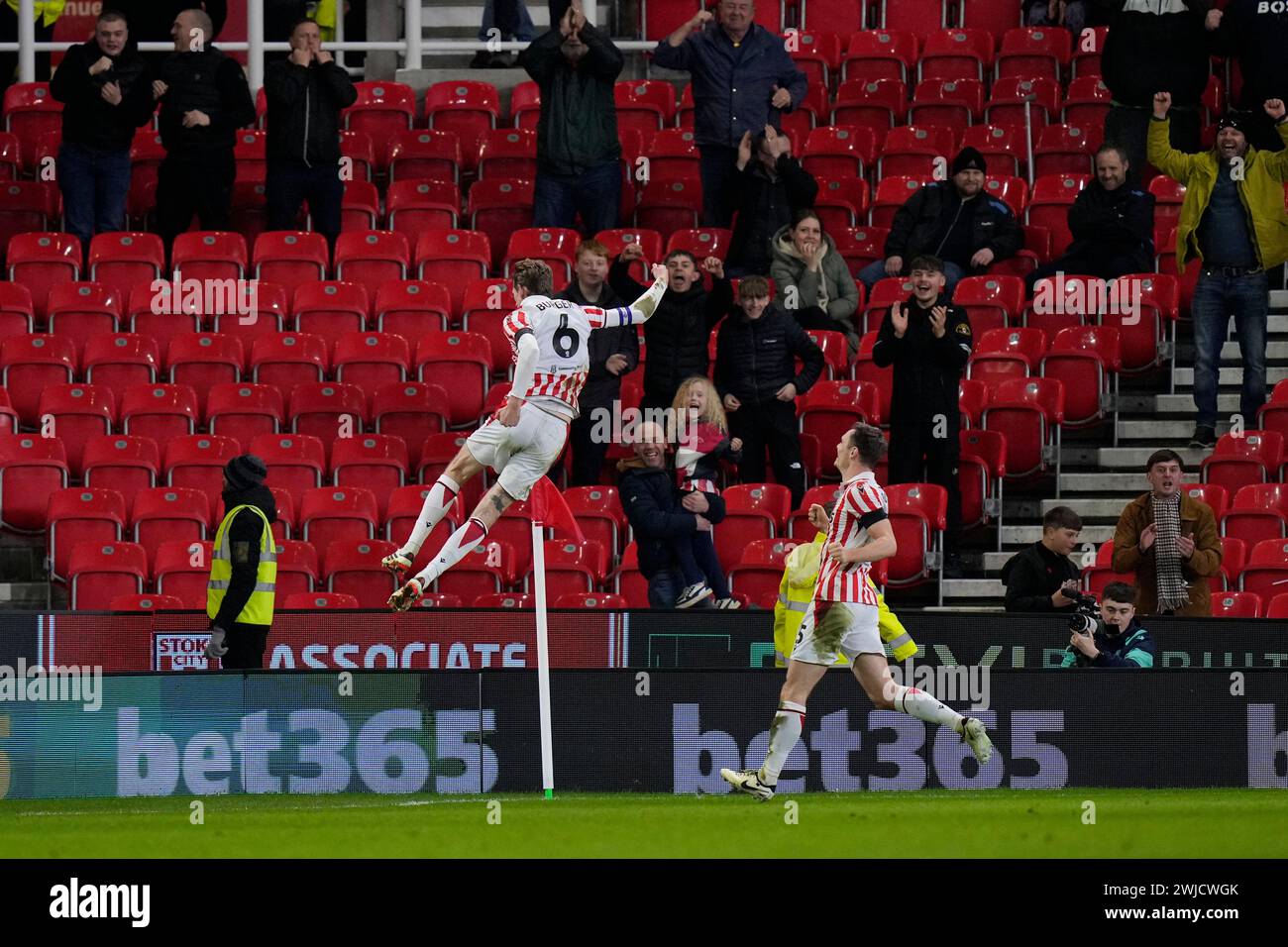 Wouter Burger of Stoke City celebrates after scoring a goal to make it ...