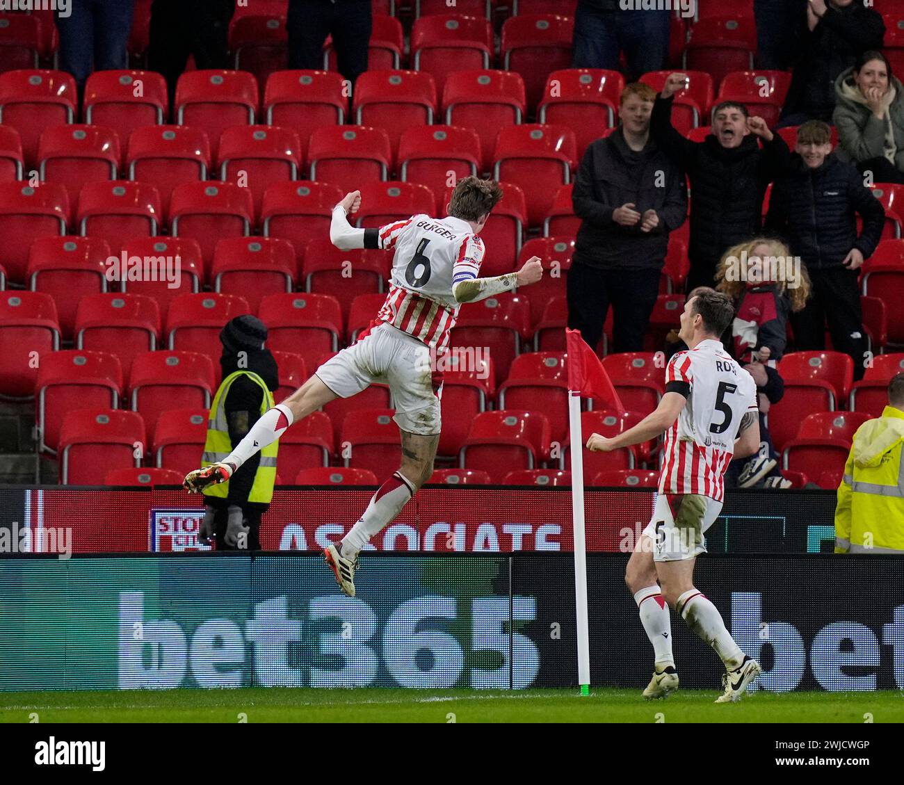 Wouter Burger of Stoke City celebrates after scoring a goal to make it ...
