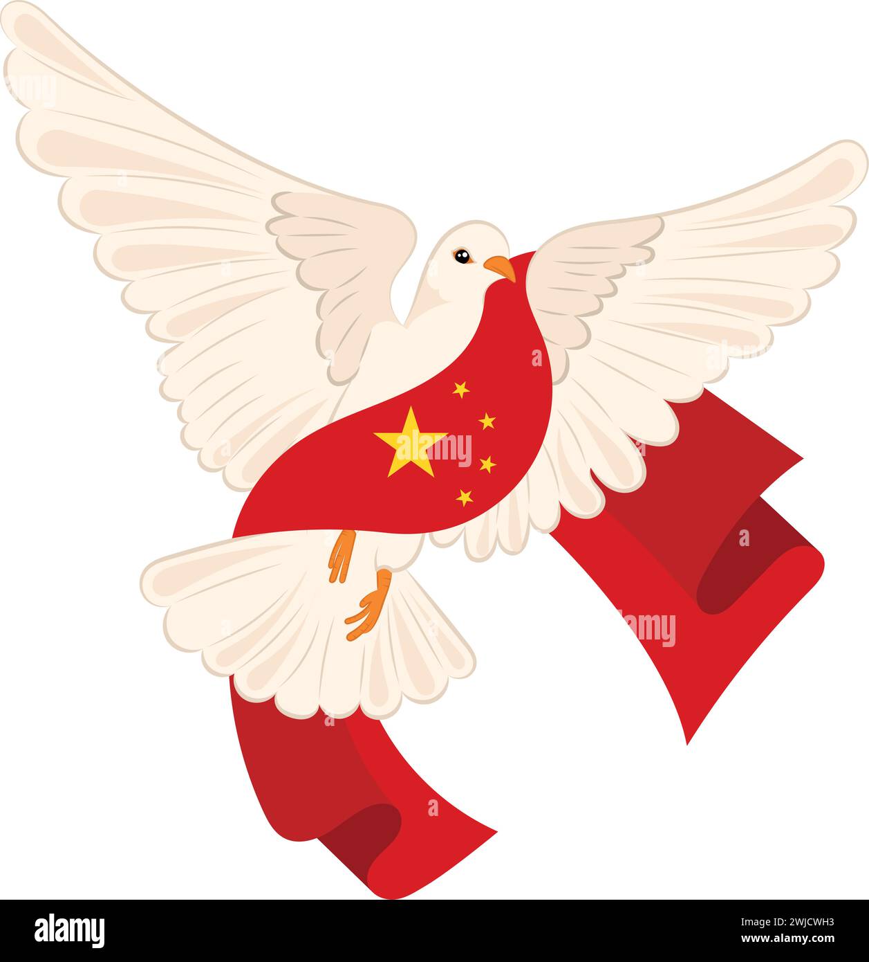 Bird of peace with flag of China Vector Stock Vector Image & Art - Alamy