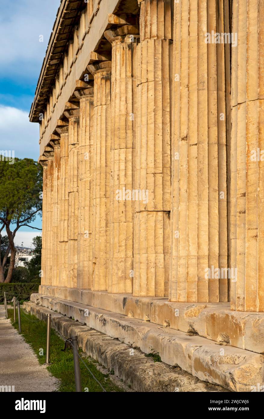 Doric colonnade of the Temple of Hephaestus, Ancient Agora of Athens ...