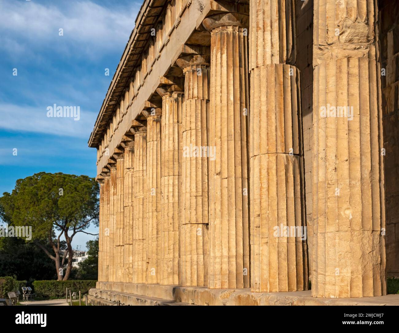 Doric colonnade of the Temple of Hephaestus, Ancient Agora of Athens ...