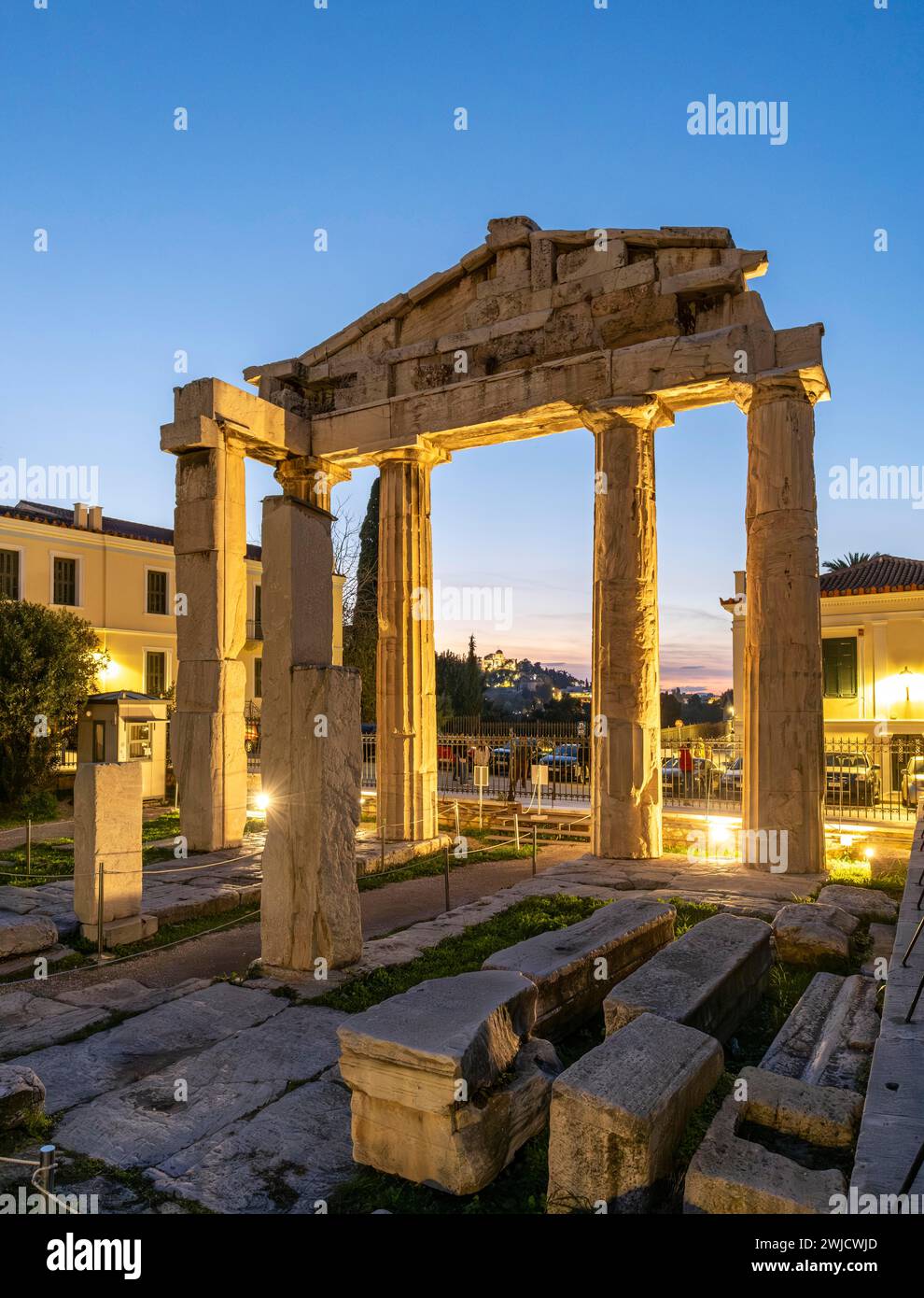 Gate of Athena Archegetis, Roman Agora, Athens, Greece Stock Photo - Alamy