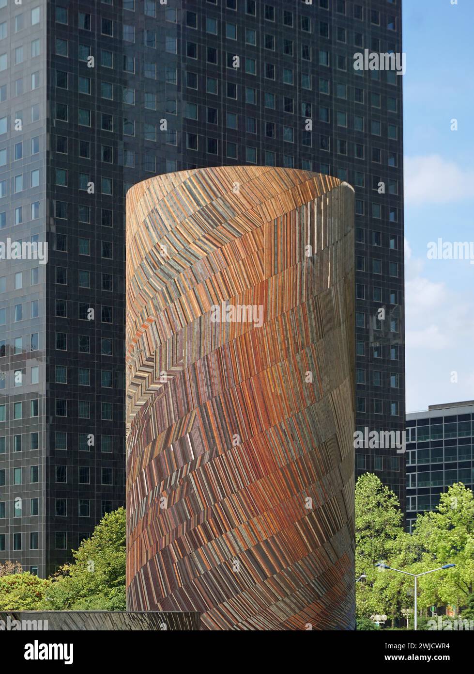 Vive Le Vent, The Wind, mosaic sculpture by Michel Deverne in front of ...