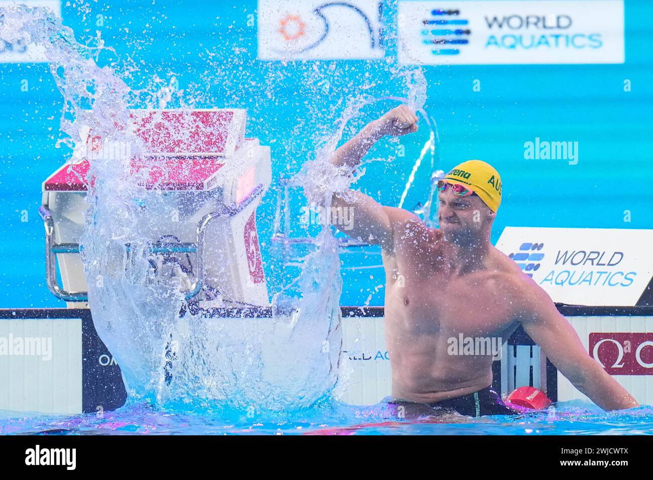 Sam Williamson of Australia celebrates after winning the men's 50m ...