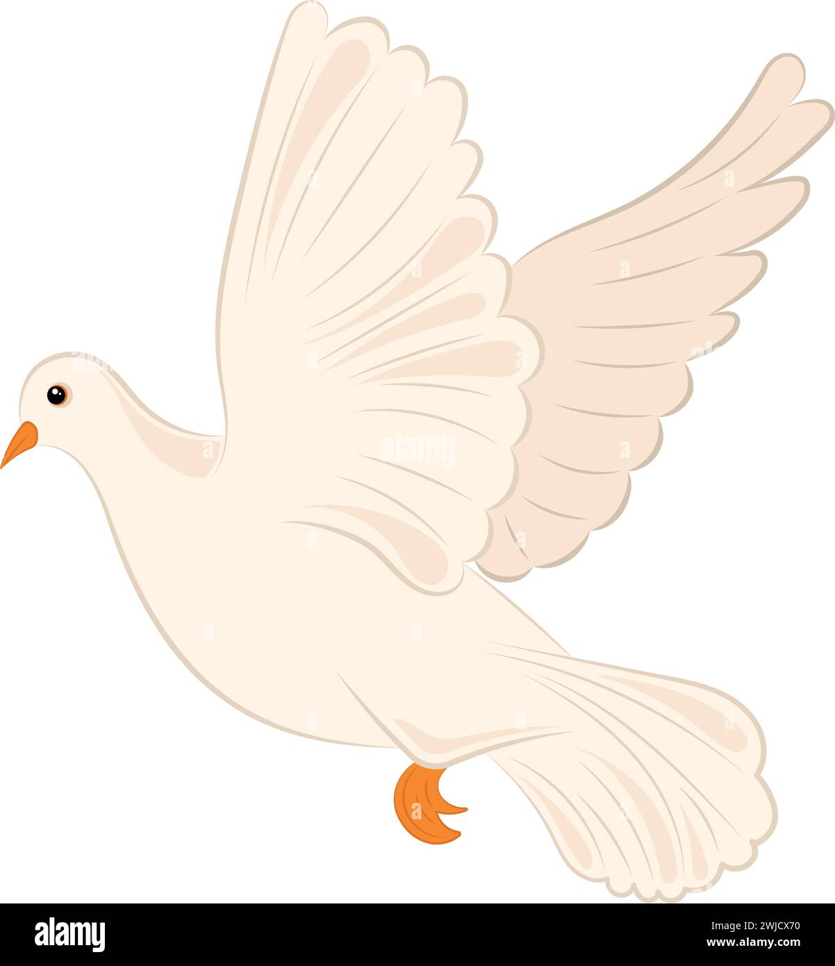 Cute white dove Peace symbol Vector Stock Vector Image & Art - Alamy