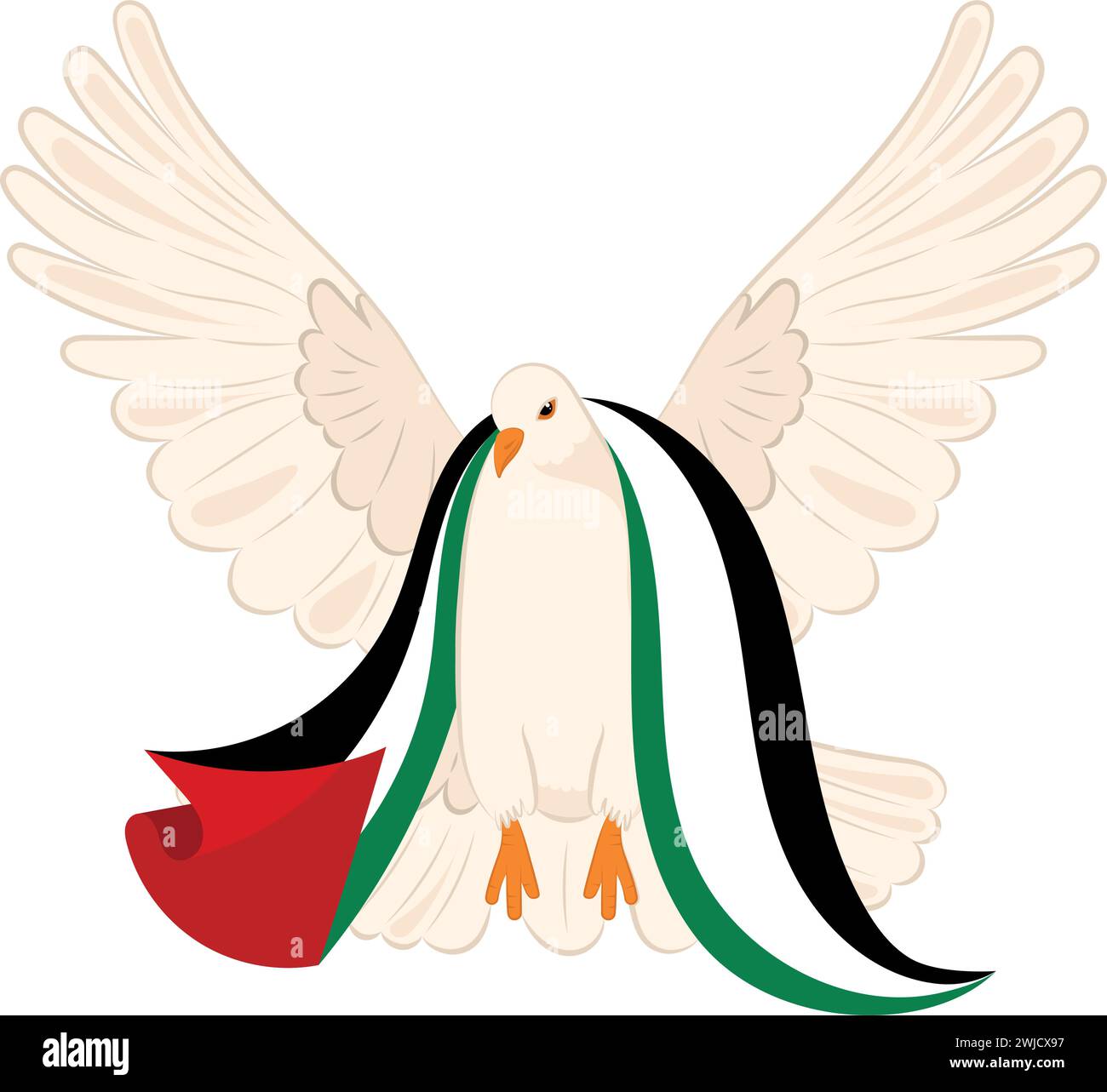 Bird of peace with flag of Palestine Vector Stock Vector Image & Art ...