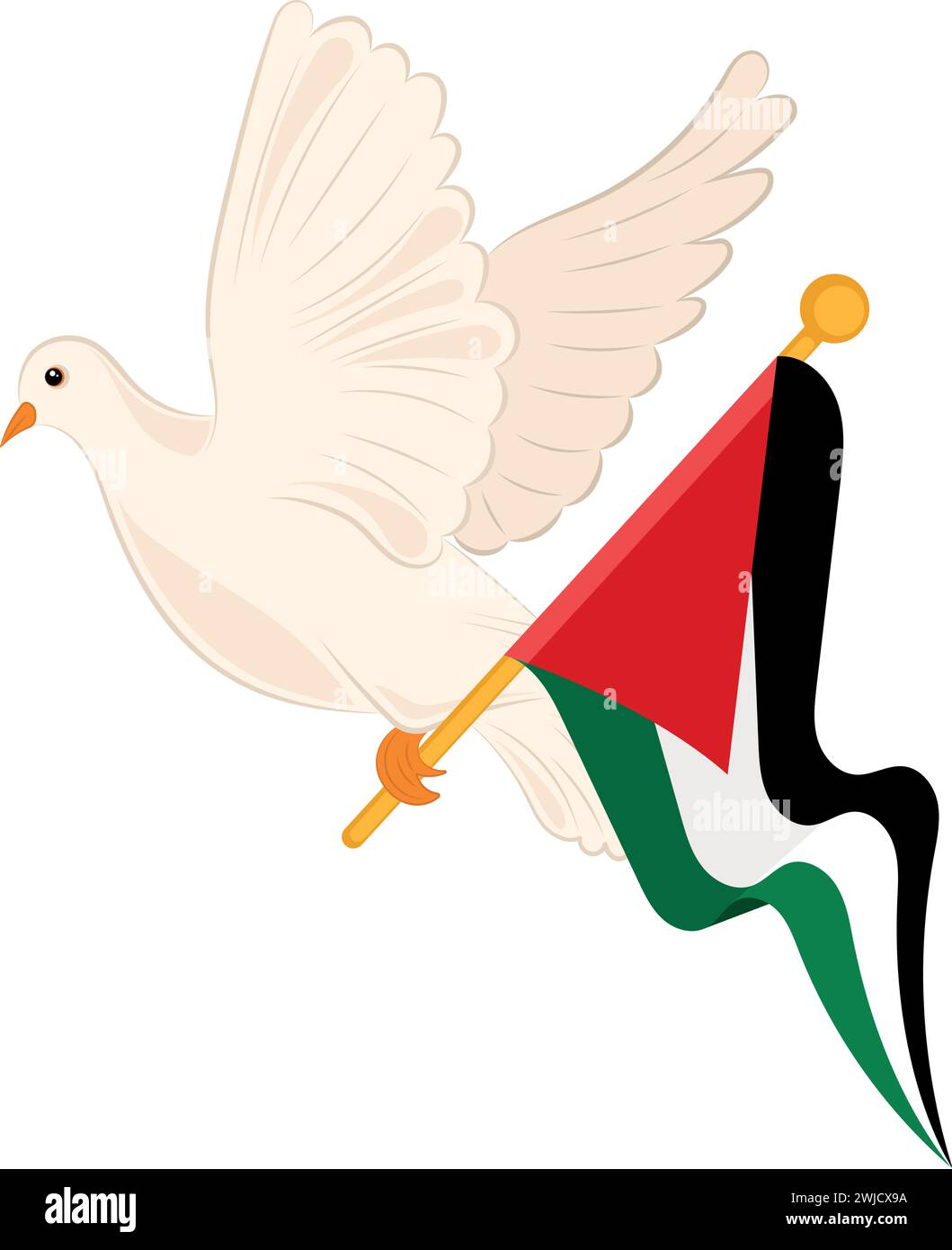 Bird of peace with flag of Palestine Vector Stock Vector Image & Art ...