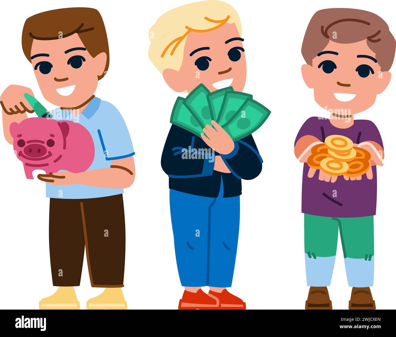 save kid money boy vector Stock Vector Image & Art - Alamy