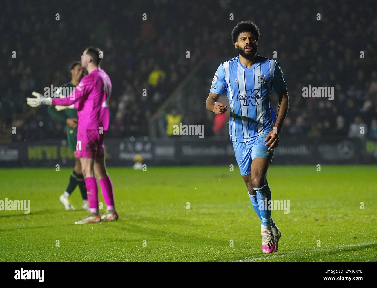 Coventry City's Ellis Simms (right) celebrates scoring their side's ...