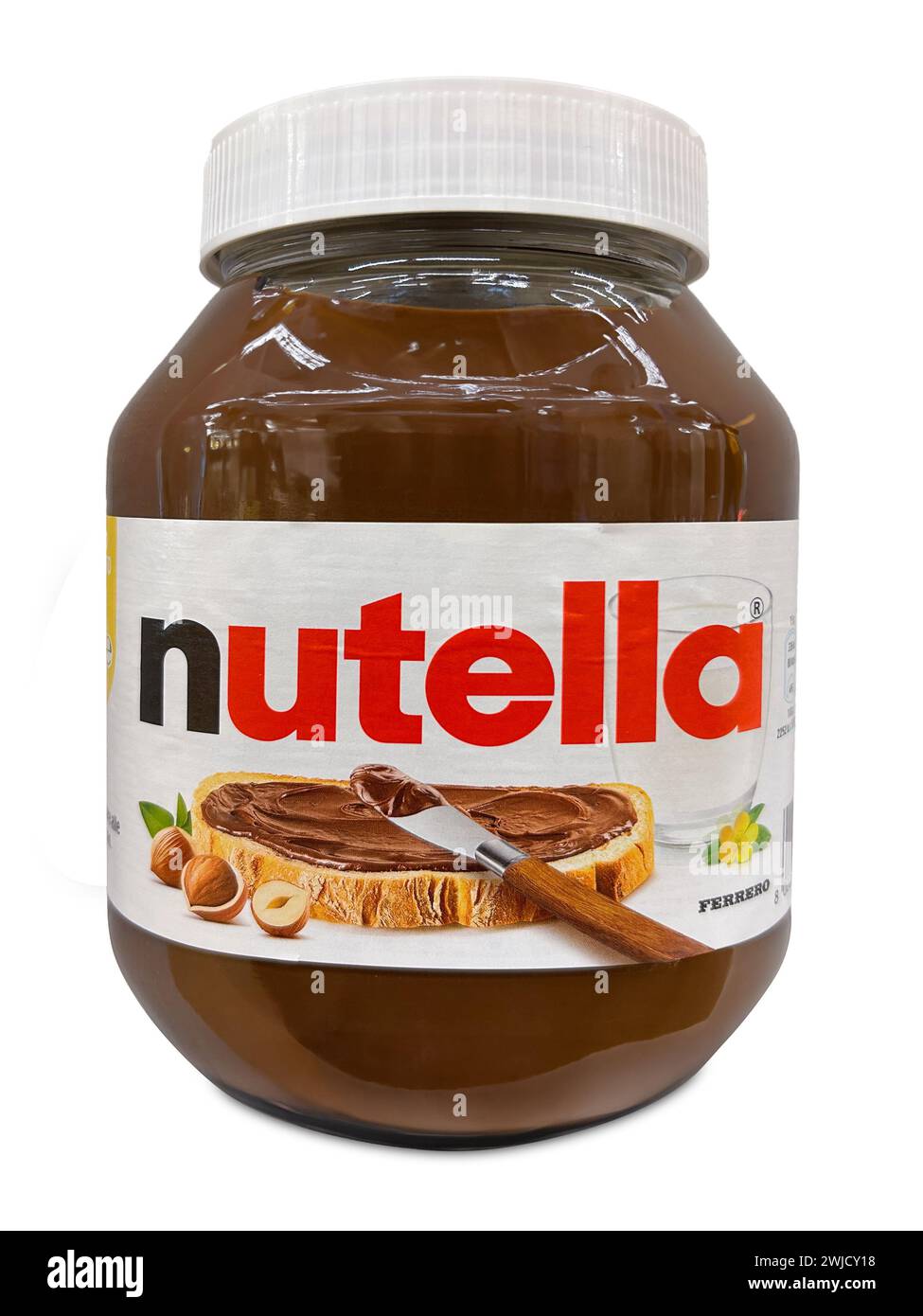 Italy - February 06, 2024: Ferrero Nutella in glass jar isolated on ...