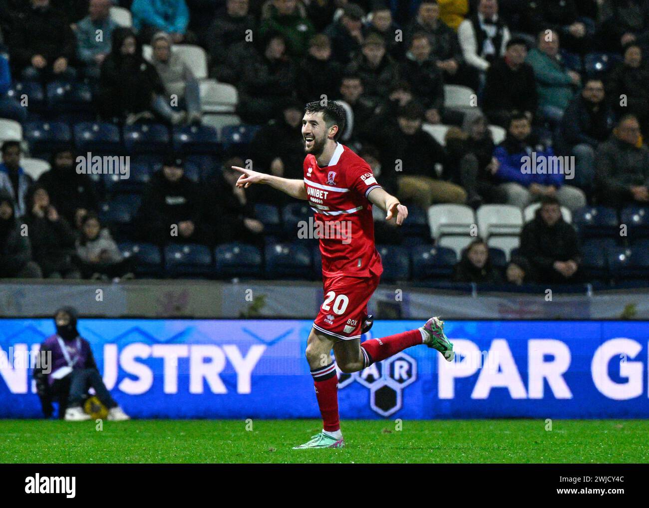 Finn Azaz of Middlesbrough celebrates his goal to make it 1-1, during ...