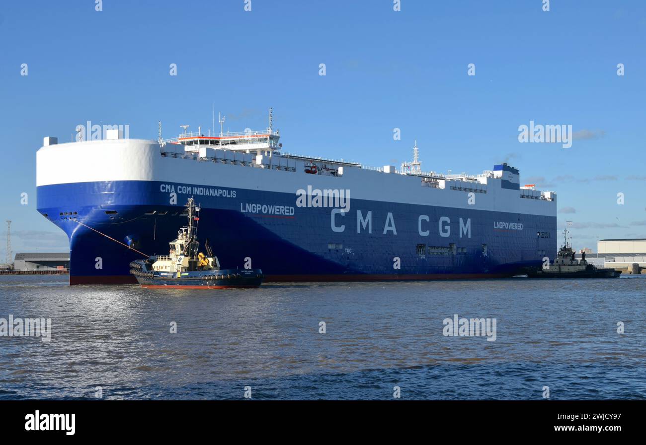 Indianapolis, a new line of CMA CGM LNG powered vehicle carrying ships ...
