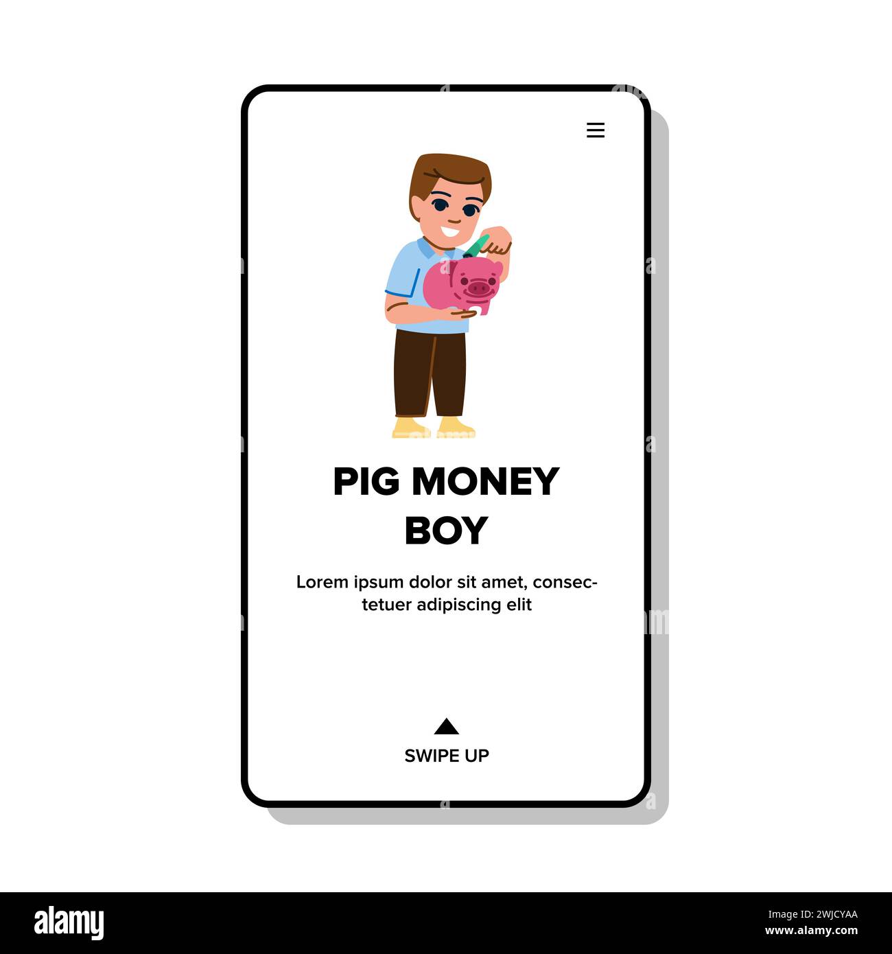child pig money boy vector Stock Vector Image & Art - Alamy