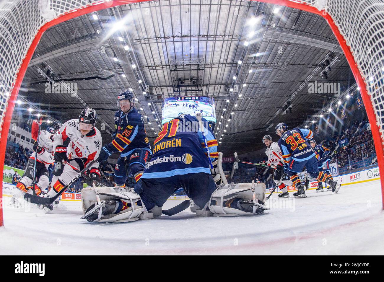 STOCKHOLM 2024-02-14 Nybros Rihards Marenis och Djurgårdens Jakob ...