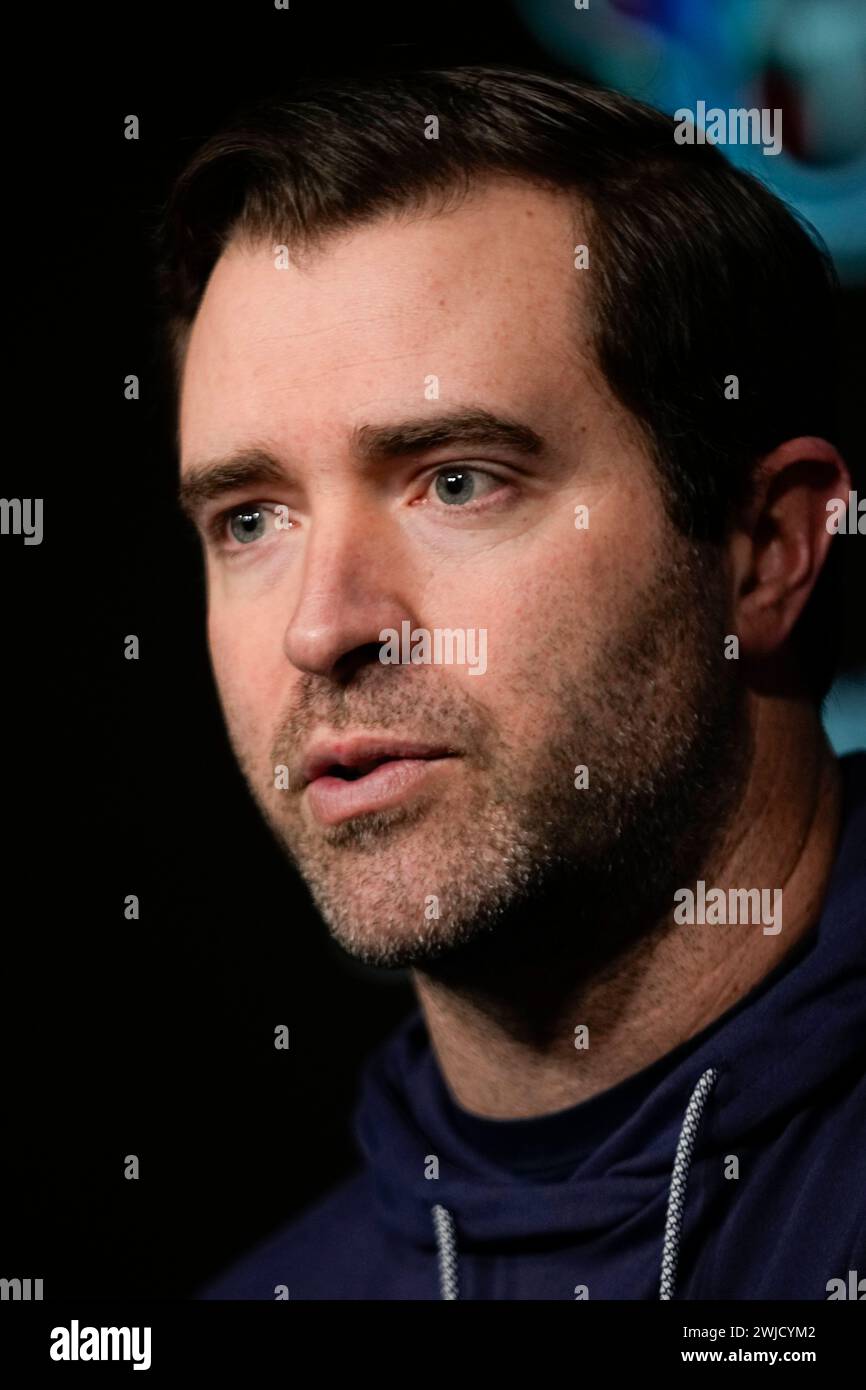 Tennessee Titans head coach Brian Callahan responds to questions during ...