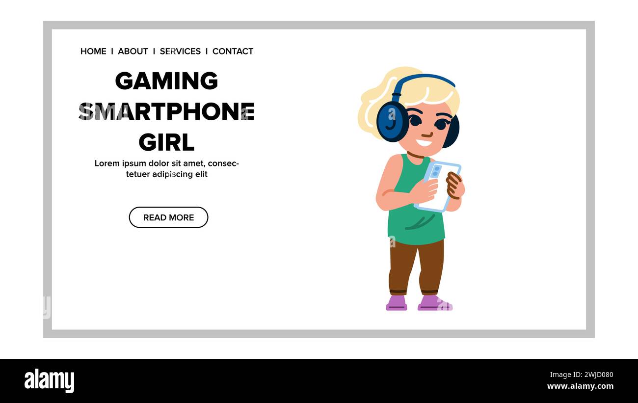 Gamer Gaming Smartphone Girl Vector Stock Vector Image And Art Alamy