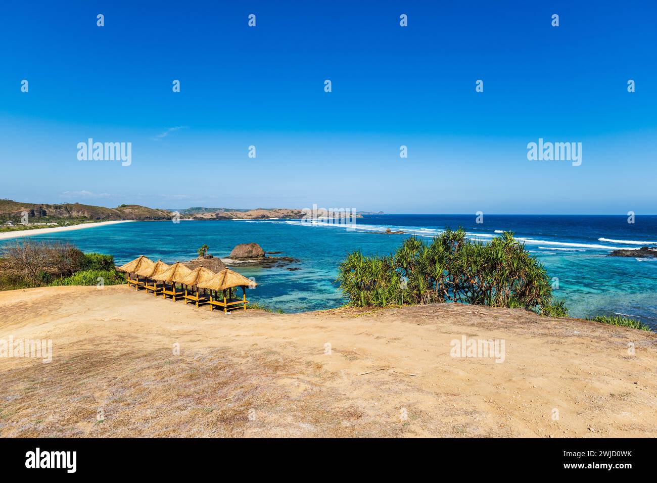 Lombok, Indonesia, Beach ocean view landscape around Seger beach area ...