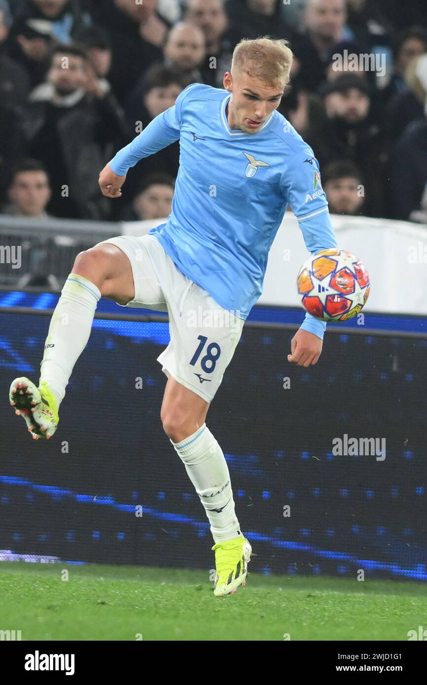 Rome, Italy, 14 February, 2024 Gustav Isaksen of SS Lazio in action ...