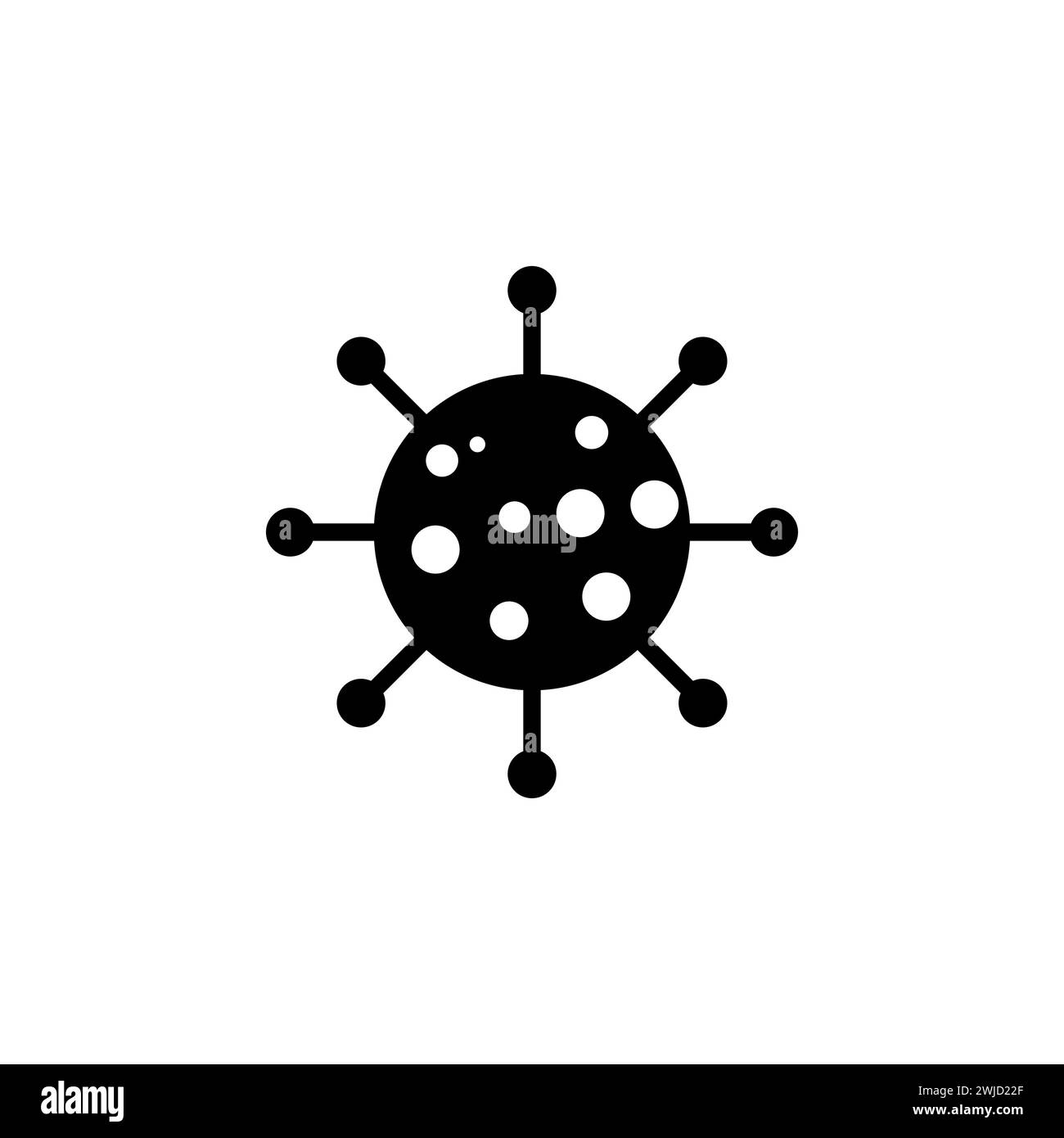 Virus. Unicellular Organism flat vector icon. Simple solid symbol ...