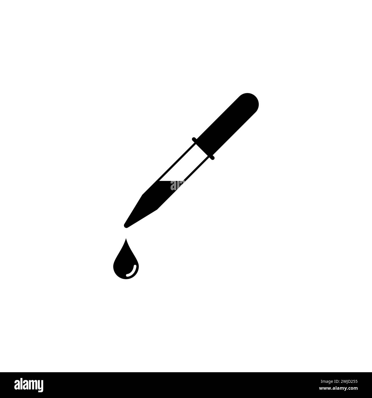 Dropper Pipette Healthy Tube Liquid flat vector icon. Simple solid ...