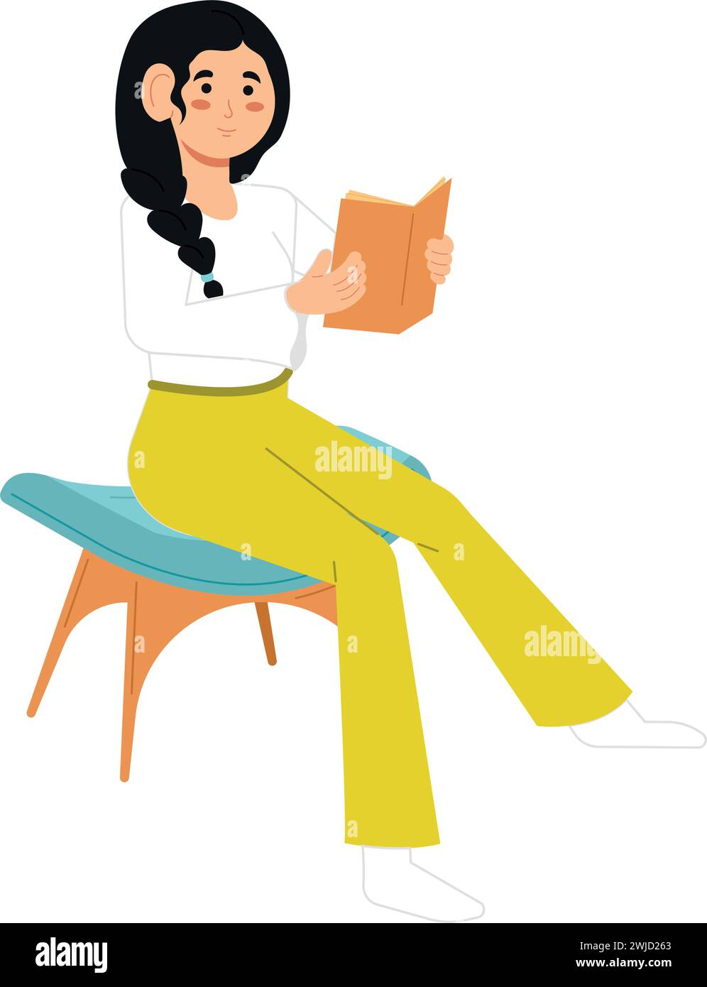 Relaxed woman reading a book Hygge concept Vector Stock Vector Image ...