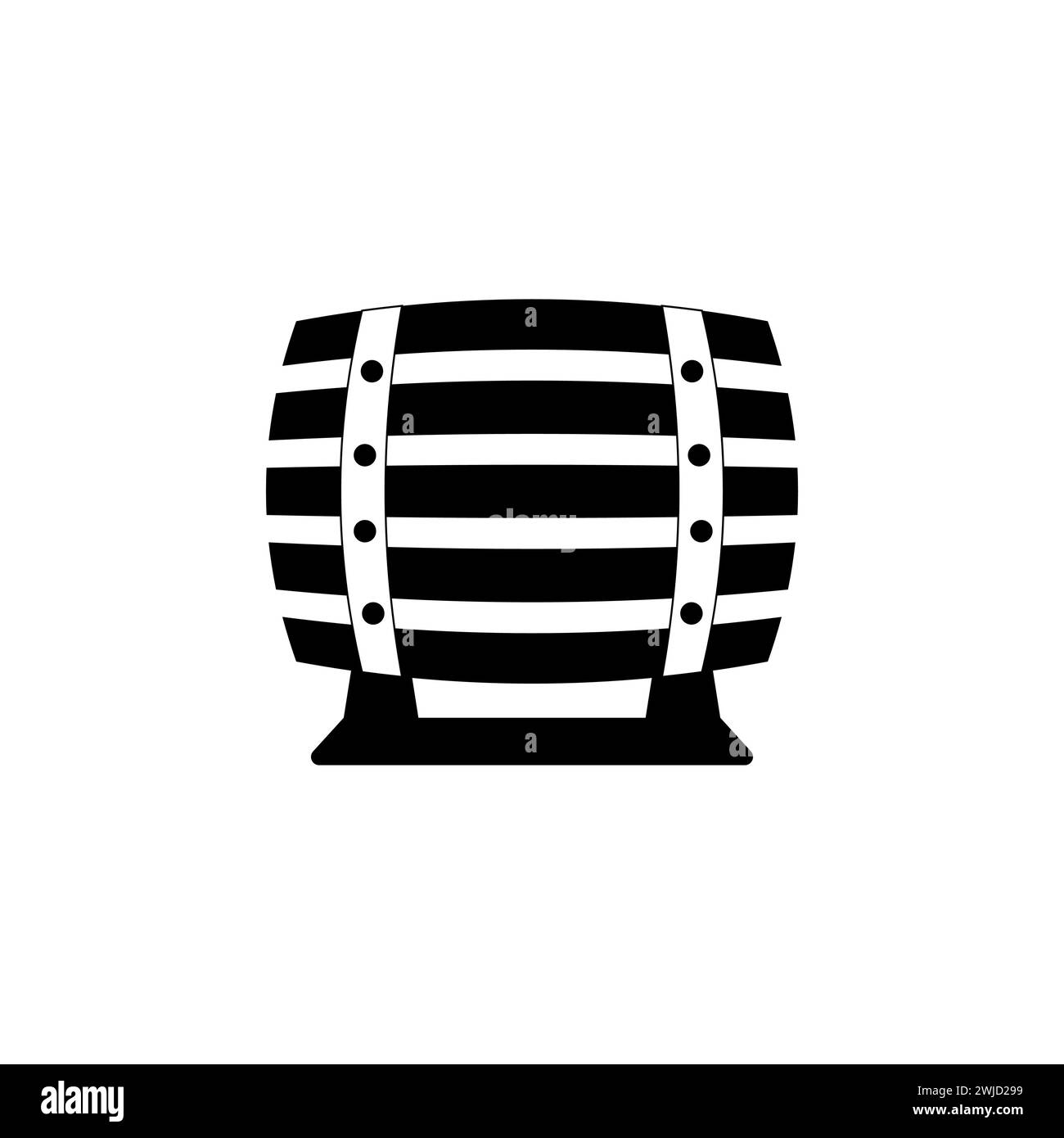 Wooden Barrel flat vector icon. Simple solid symbol isolated on white background Stock Vector ...