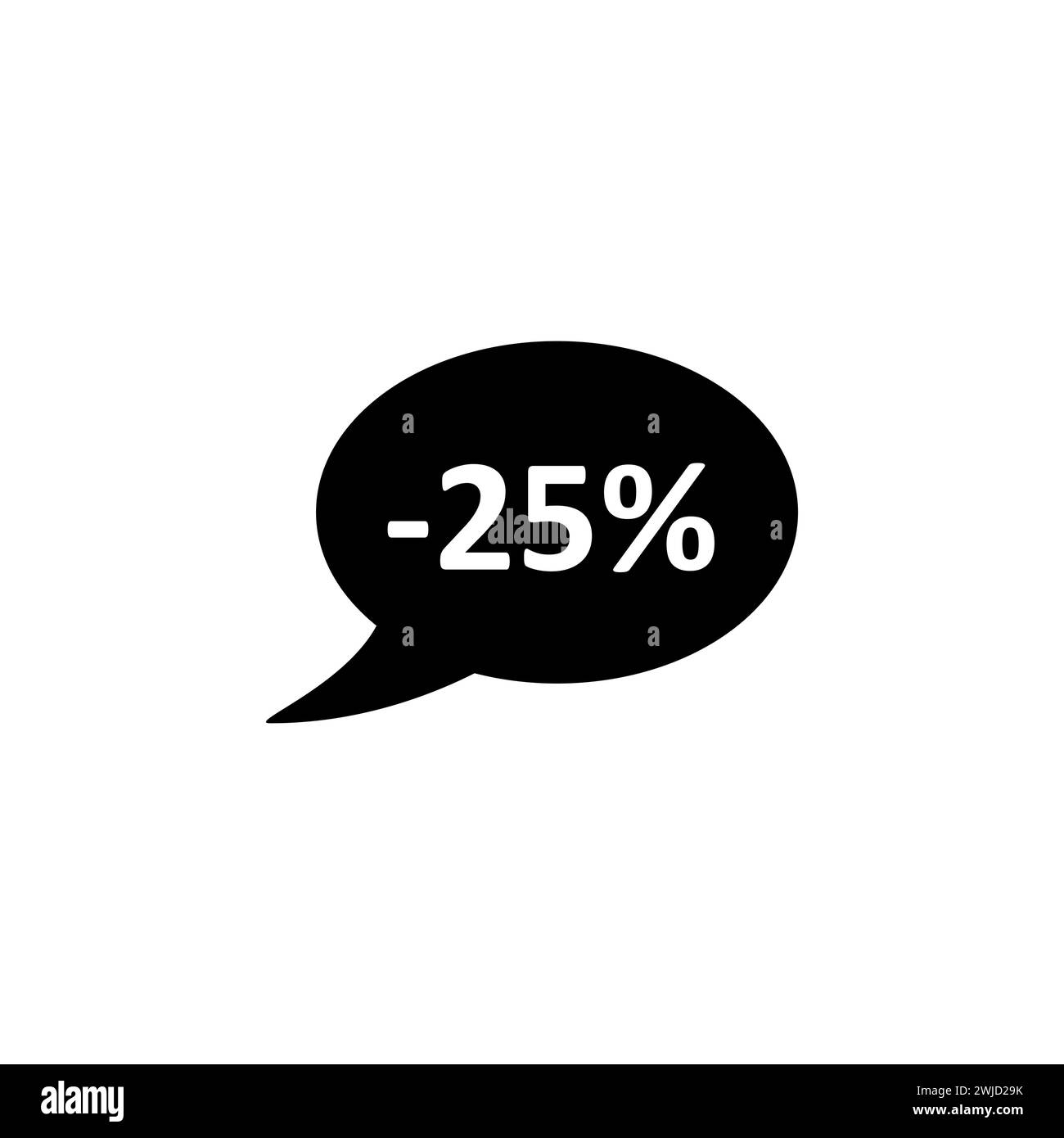 Speech Bubble Discount flat vector icon. Simple solid symbol isolated ...