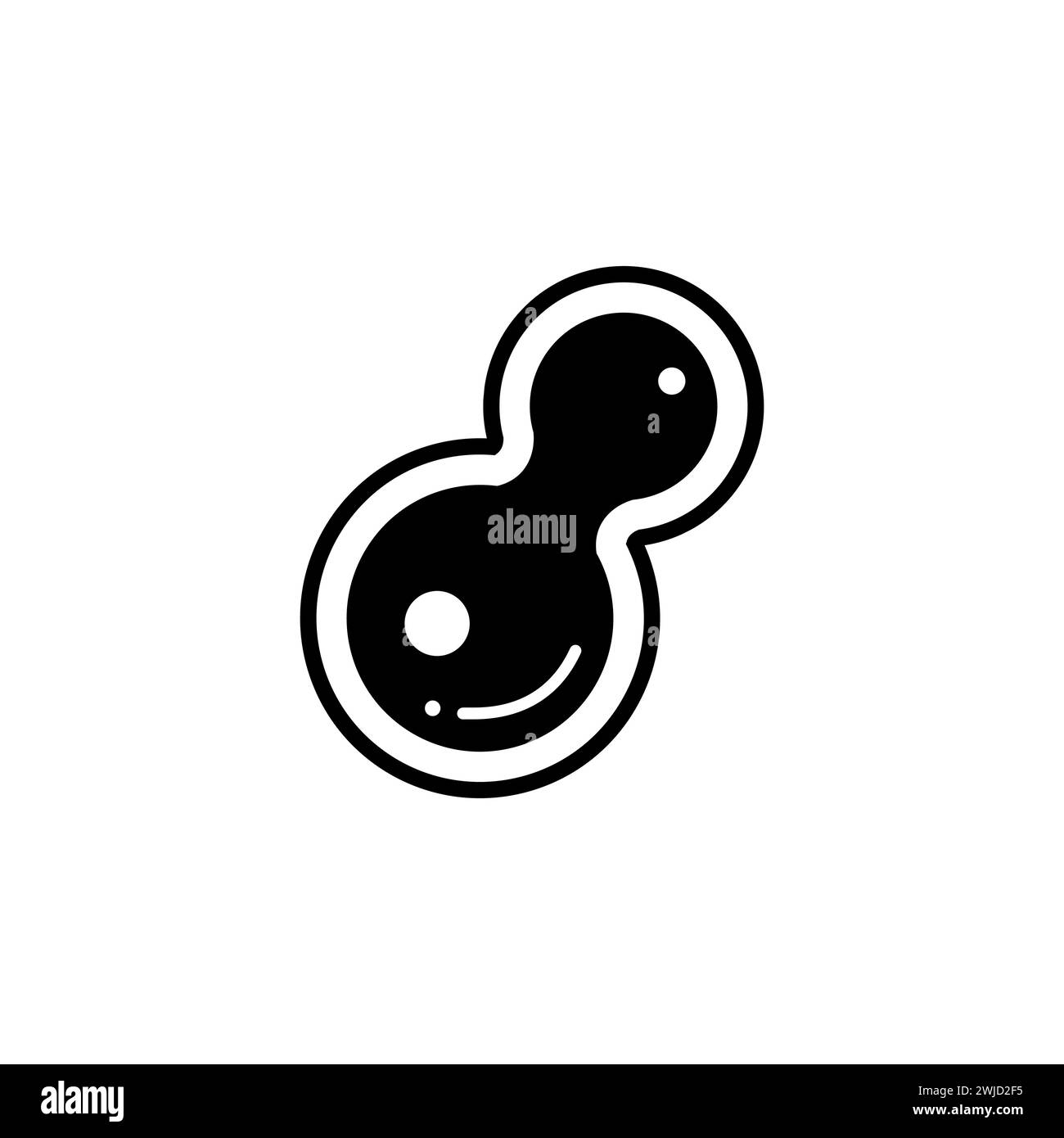 Dividing Cell with Nucleus flat vector icon. Simple solid symbol ...