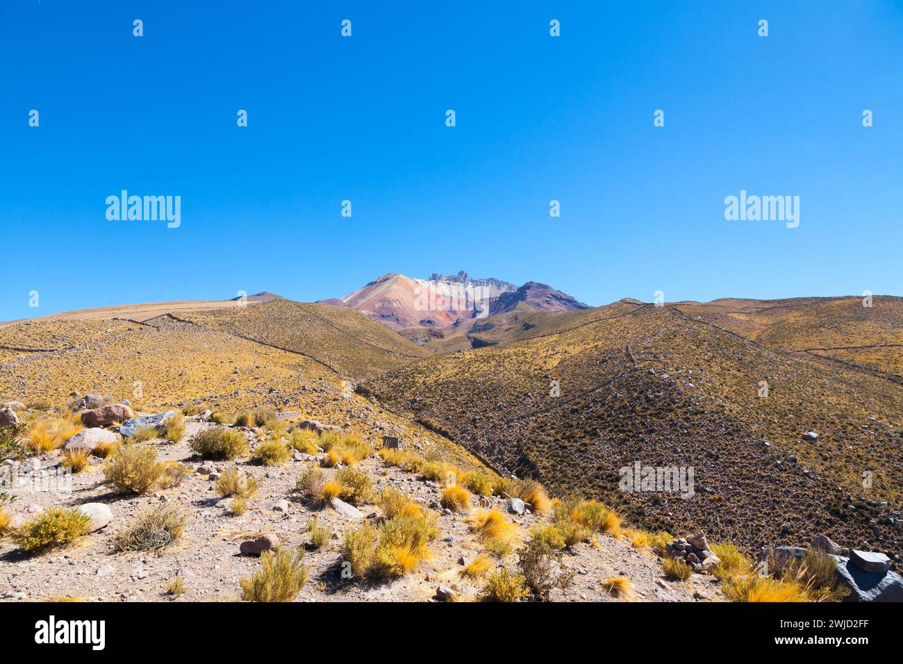 Tunupa volcano from Chatahuana viewpoint. Salar de Uyuni, Bolivia ...