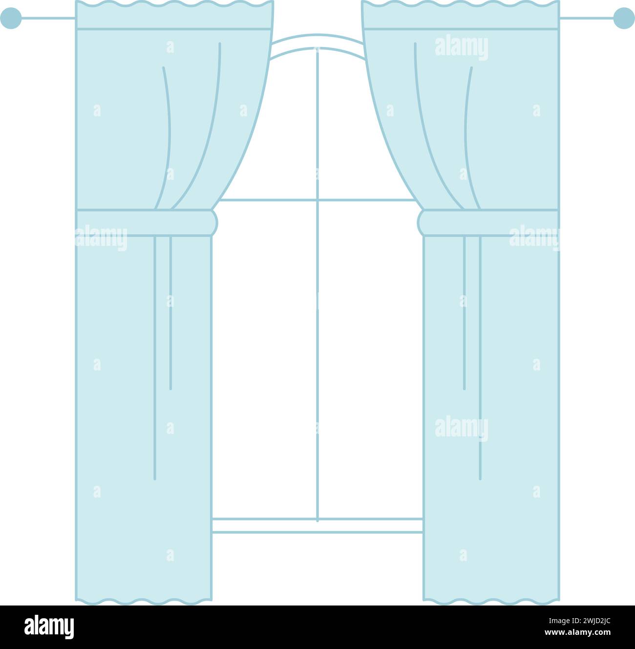 Sketch of a window with curtains Vector Stock Vector Image & Art - Alamy