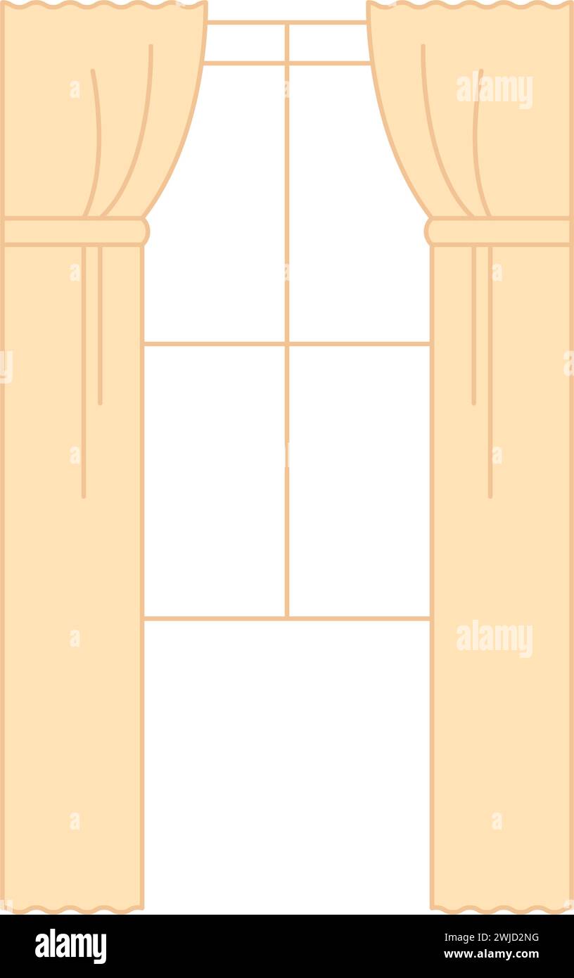 Sketch of a window with curtains Vector Stock Vector Image & Art - Alamy
