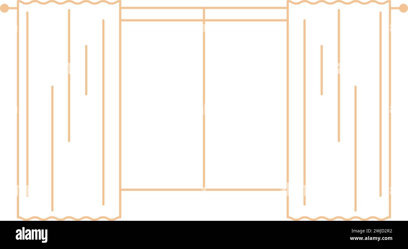 Sketch of a window with curtains Vector Stock Vector Image & Art - Alamy