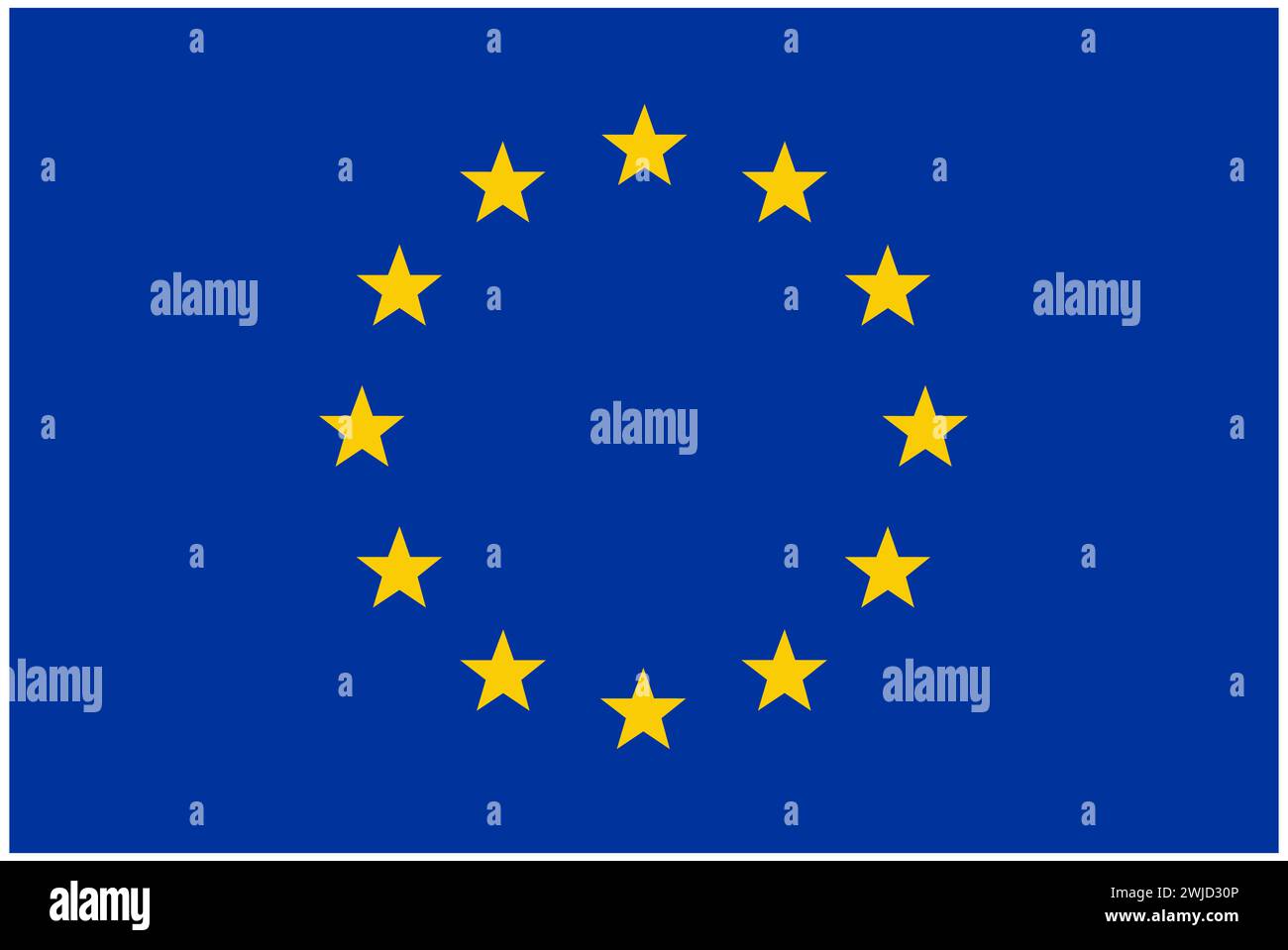 Official standardized flag of the EU in original colors and proportion ...