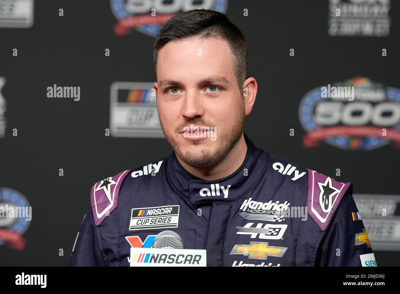 Alex Bowman during the NASCAR Daytona 500 auto racing media day ...