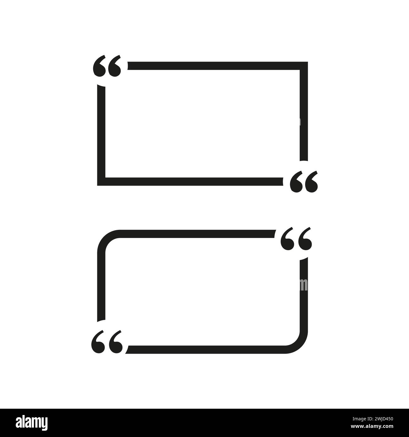 Quotes icon. Quotemarks outline, speech marks. Inverted commas or ...