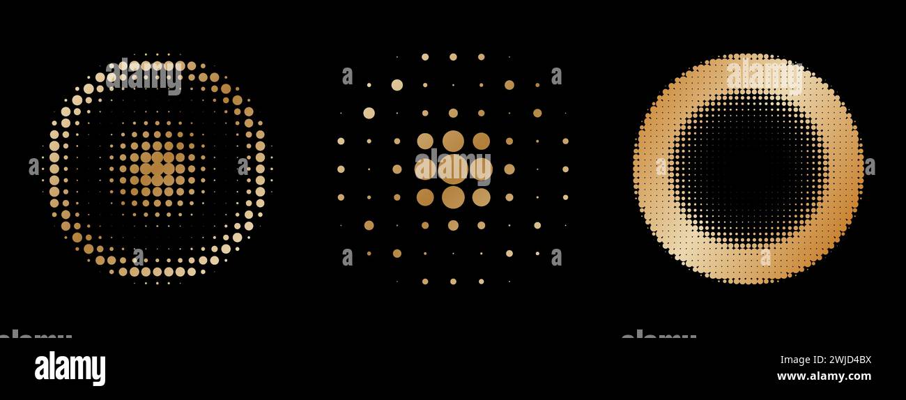 Golden circle on halftone Stock Vector Images - Alamy