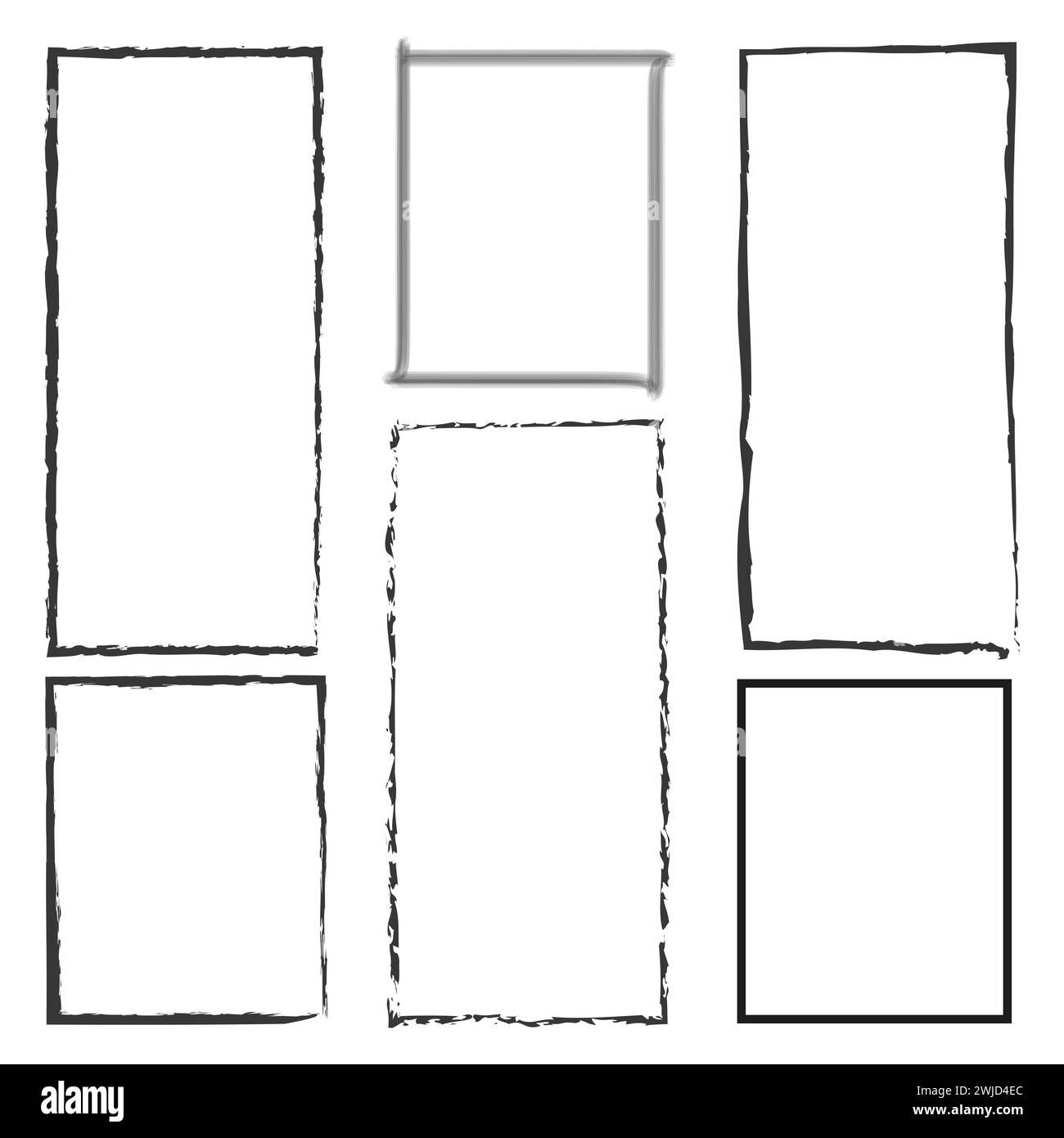 Set hand drawn rectangle. Text box and frames. Vector illustration. EPS ...