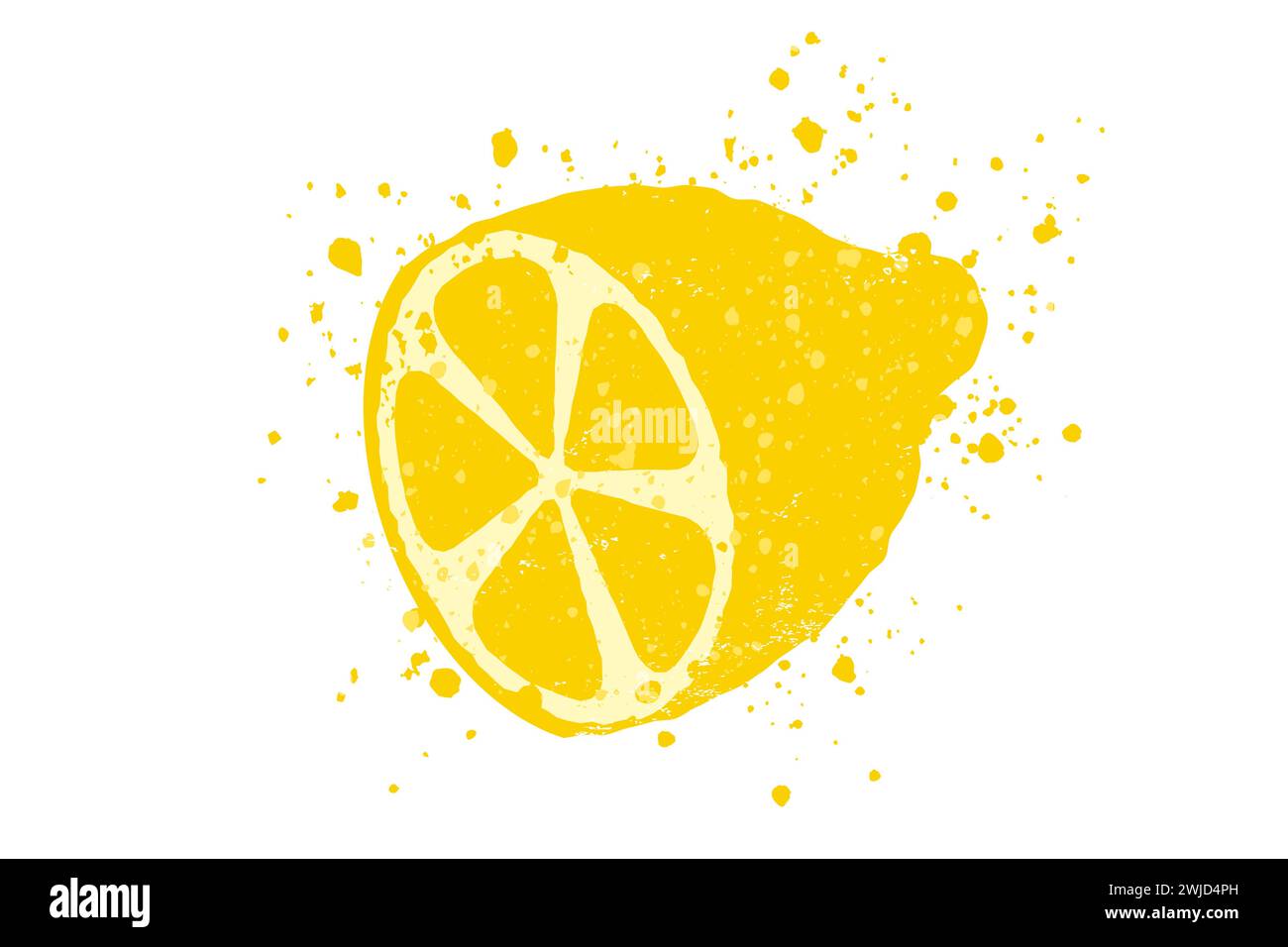 Vector illustration of lemon with text of fresh. Vector juicy lemon in ...