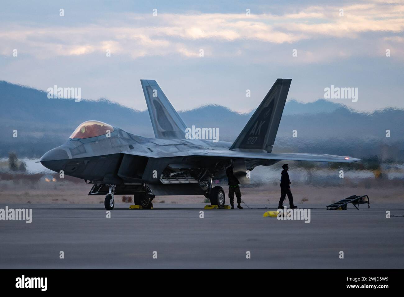 U.S. Air Force Airmen conduct a post-flight check after a Bamboo Eagle ...