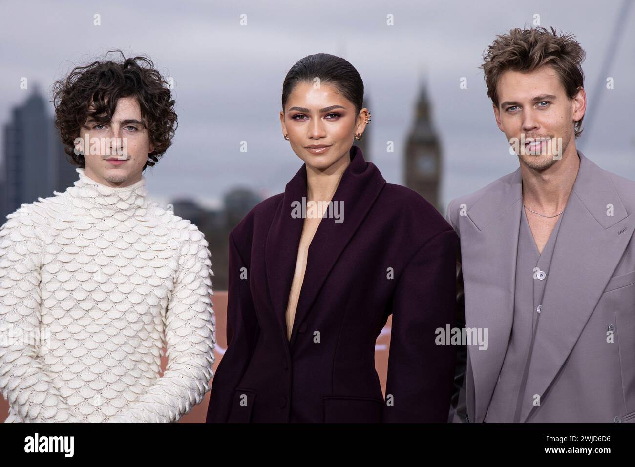 Timothee Chalamet, from left, Zendaya and Austin Butler pose for ...