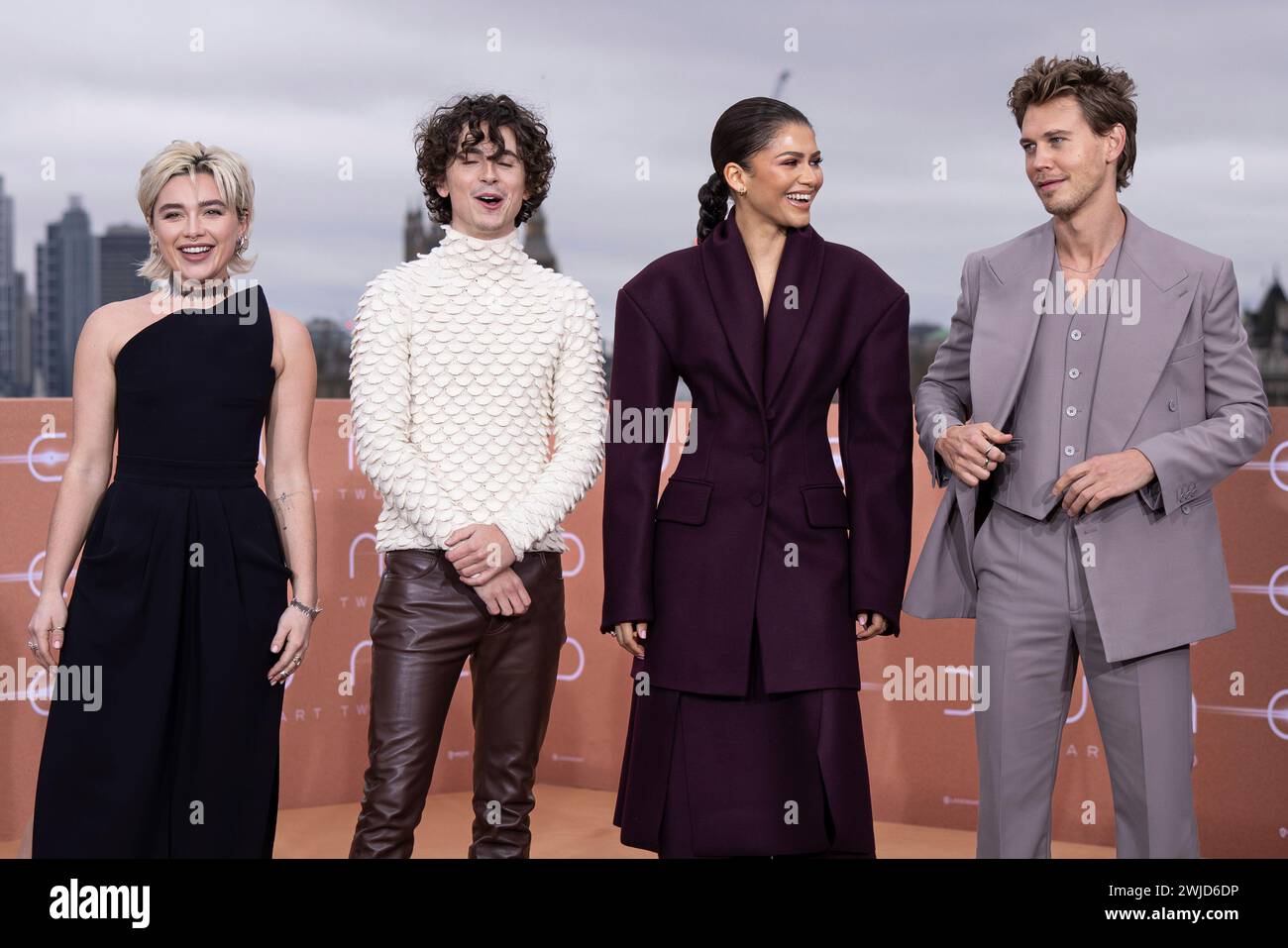 Florence Pugh, from left, Timothee Chalamet, Zendaya and Austin Butler ...