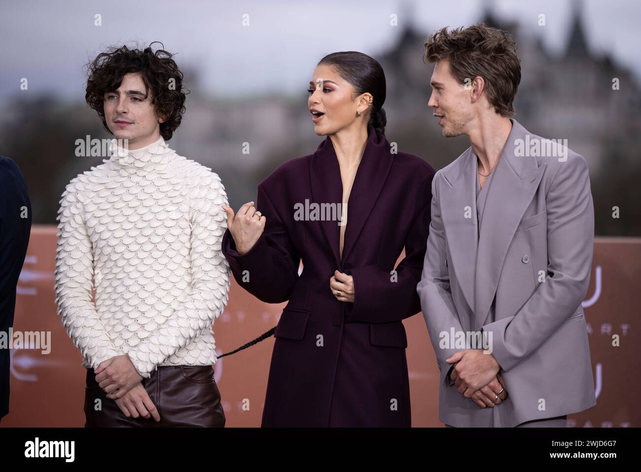 Timothee Chalamet, from left, Zendaya and Austin Butler pose for ...