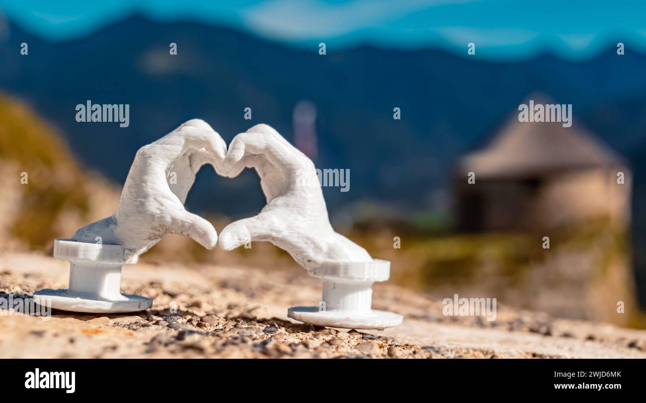 Heart hands gesture with a 3D printed sculpture - free model from ...