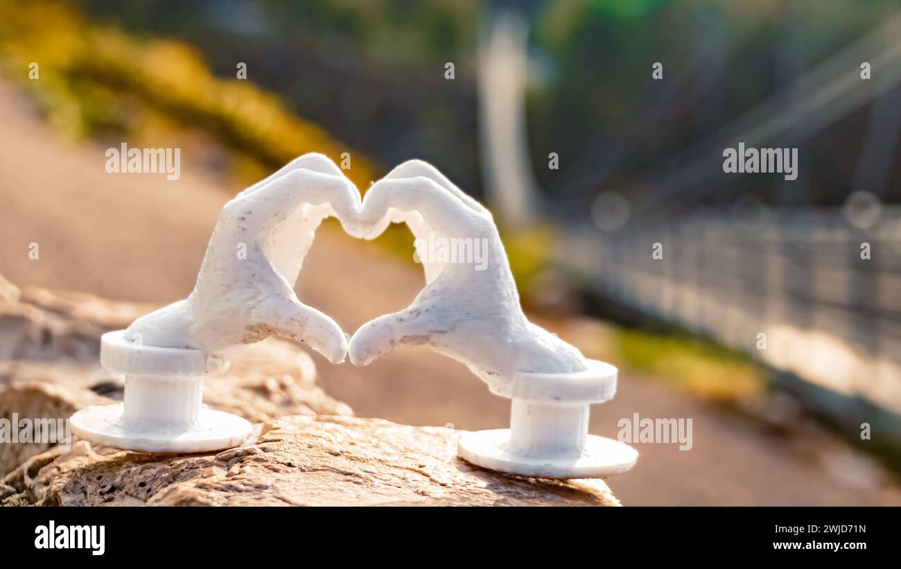 Heart hands gesture with a 3D printed sculpture - free model from ...