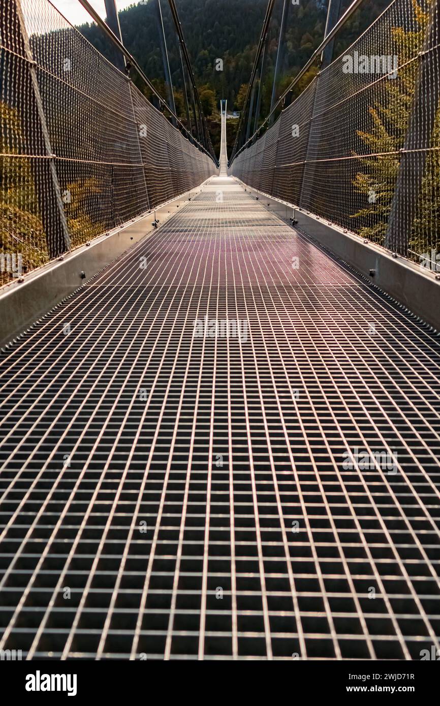 Geometric alpine summer view at the famous Highline 179 suspension ...