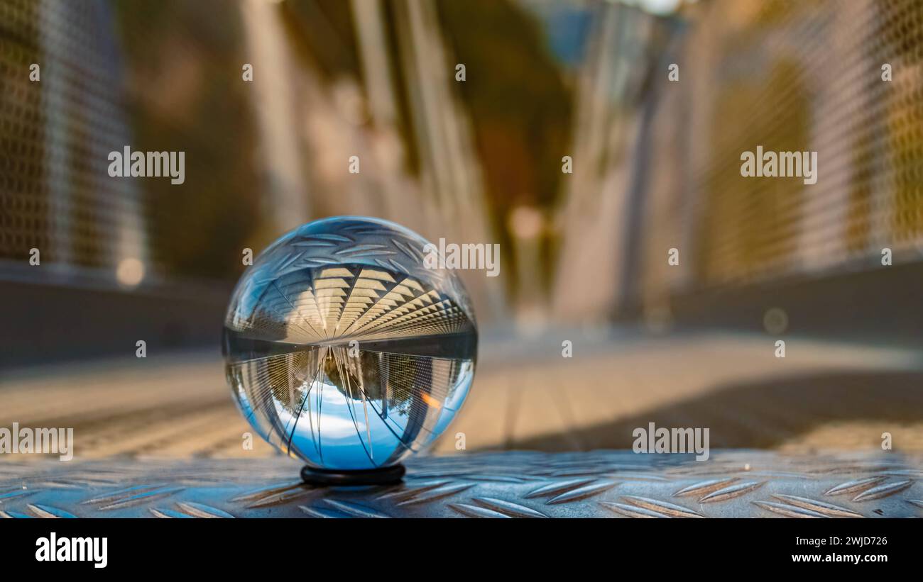 Crystal ball alpine landscape shot at the famous Highline 179 ...