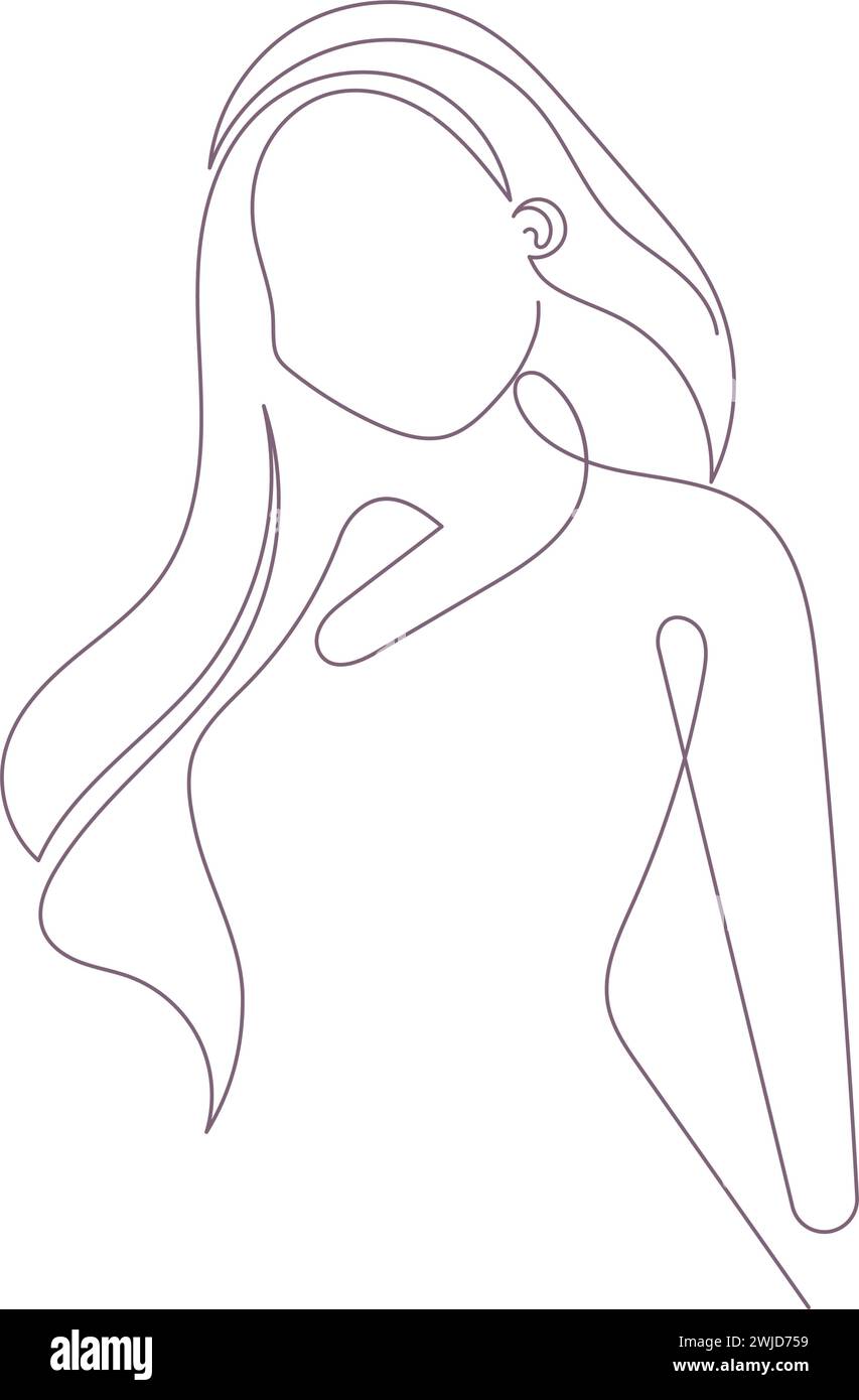 Outline of a beautiful woman Vector Stock Vector Image & Art - Alamy
