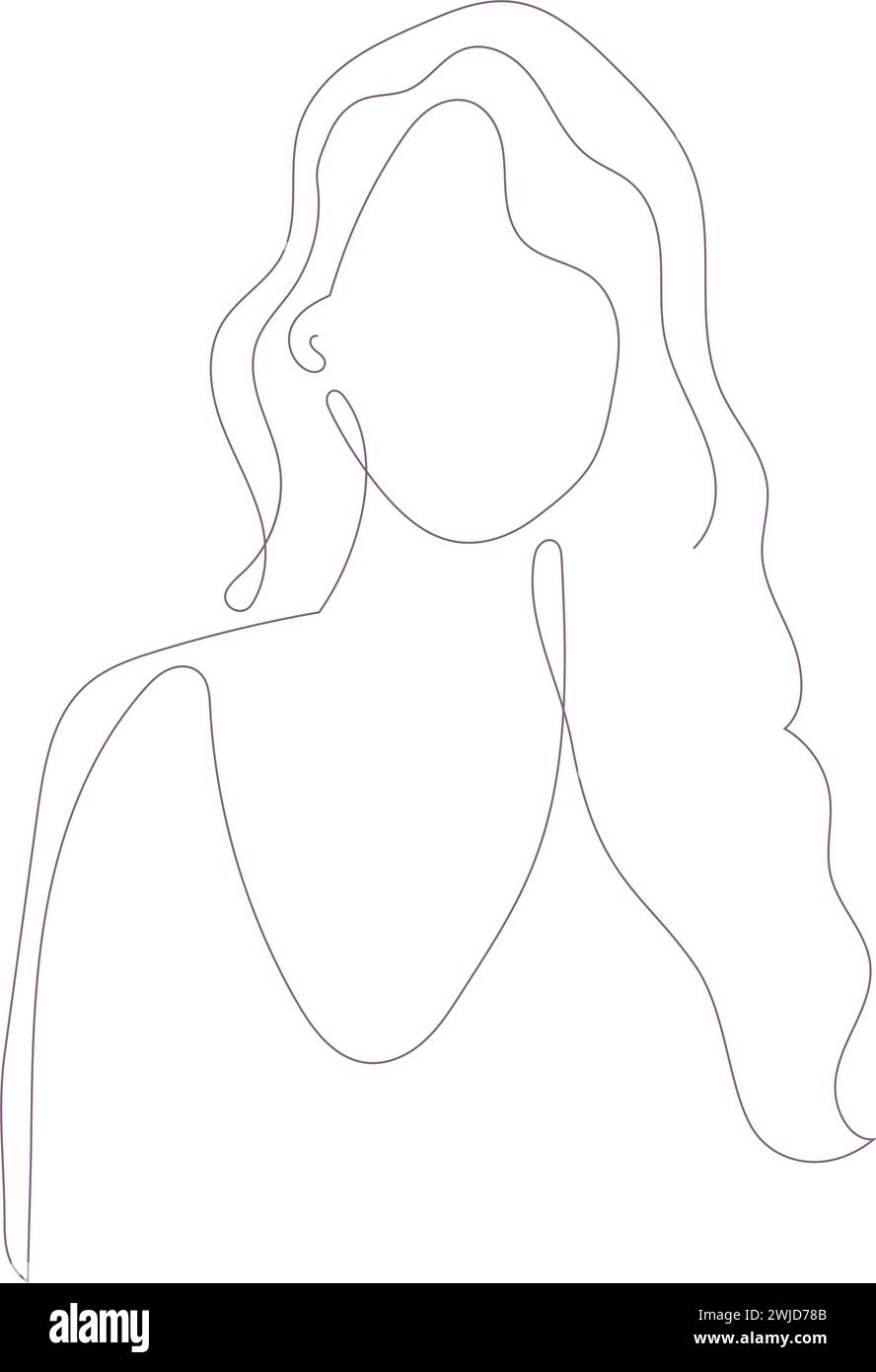 Outline of a beautiful woman Vector Stock Vector Image & Art - Alamy