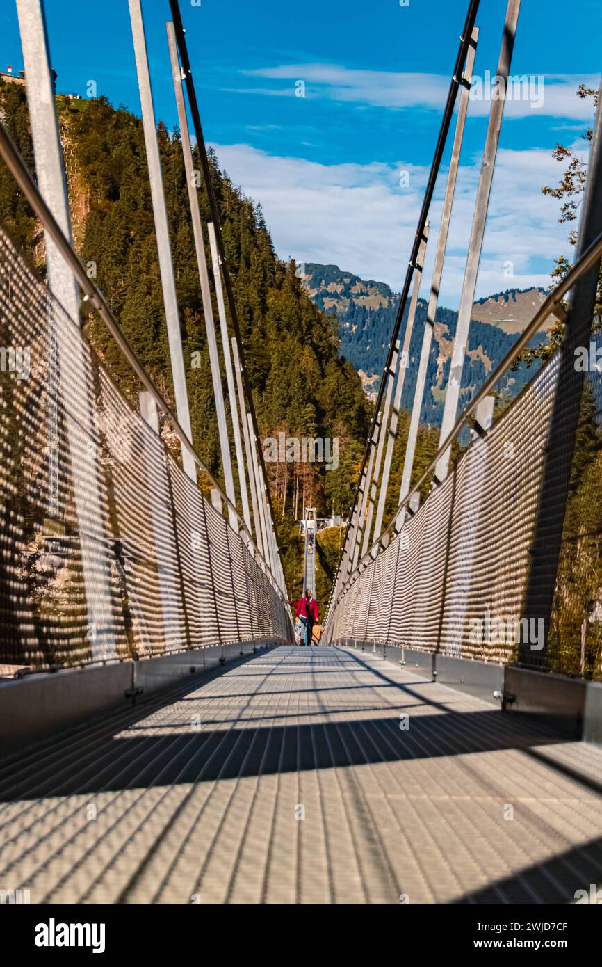 Geometric alpine summer view at the famous Highline 179 suspension ...